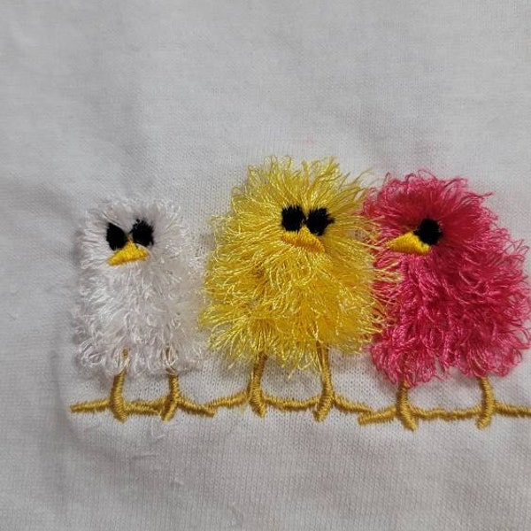 Chicks Trio Machine Embroidery Designs Triple Fringed Fluffy Chick ...