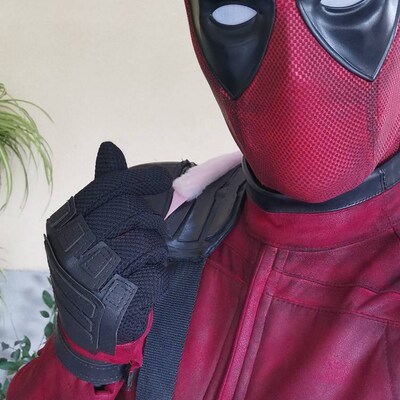 Deadpool Halfshell Costume Cosplay Mask With Screen Printed Fabric and ...