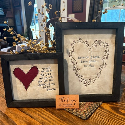 Because Primitive Stitchery Framed Print - Etsy