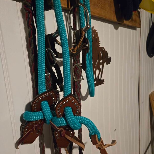 White Rope Reins 5/8, Horse Tack, Yacht Rope Reins, Rope Reins, Reins ...