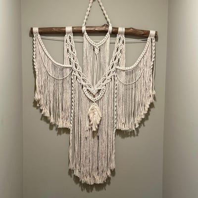 Large Macrame Backdrop, Extra Large Macrame Wall Decor With Tassels ...