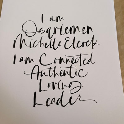 PHYSICAL CUSTOM PRINT Brush Lettering Print, Hand Lettered Watercolor ...