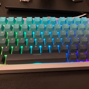 Gradient Green Keycap Set, OEM Profile, Shine-through, PBT, Cherry MX ...
