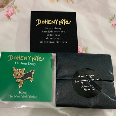 Yorkie Yorkshire Terrier Pin Ross the New York Yorkie Hard Enamel Pin ...