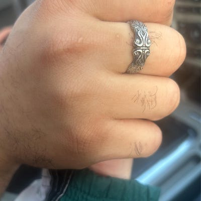 Silver Engraved Dragon Signet Ring Men, Dainty Fantasy Ring to Family ...