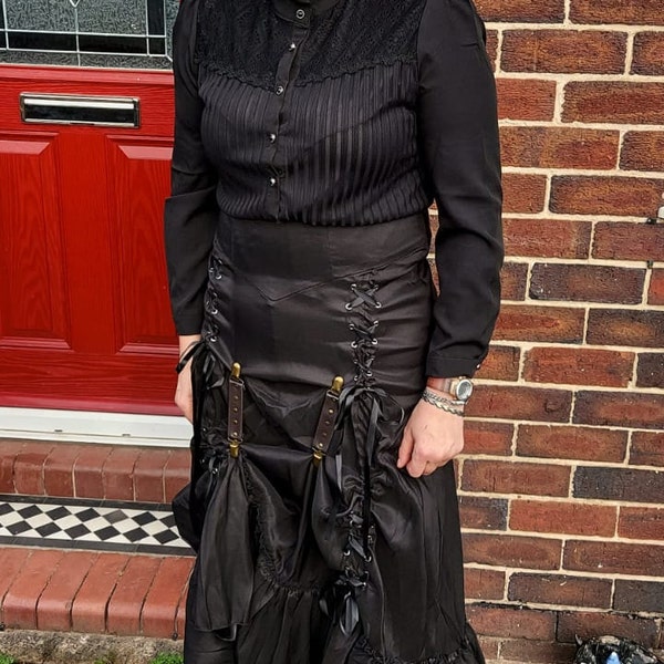 18-32 Plus Size Black Victorian Riding Jacket Steampunk Gothic Ruffle ...