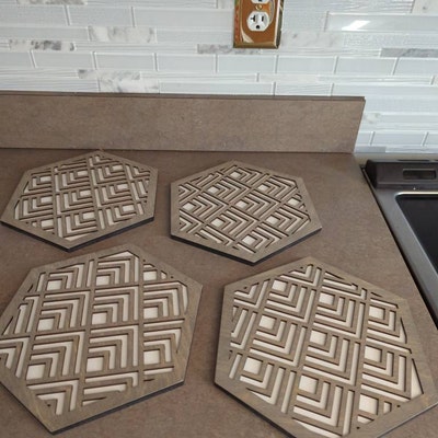 Unique Modern Coaster Design Your Own Set Colorful Coasters - Etsy