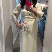 Mom and Daughter Cyan Pearls Ao Dai Set Pre-made Traditional Vietnamese ...