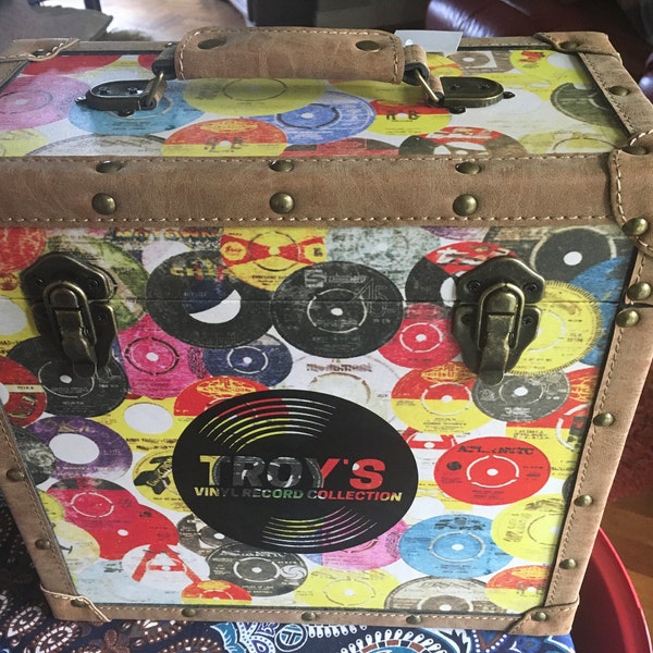Personalised Vinyl Record Box, Retro Design, Vintage-inspired Organizer ...