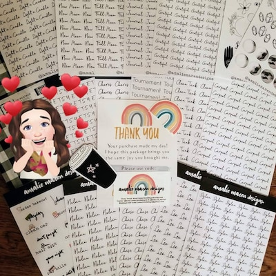 Custom Name Stickers Planner and Journal Sticker Set Handwritten Script ...