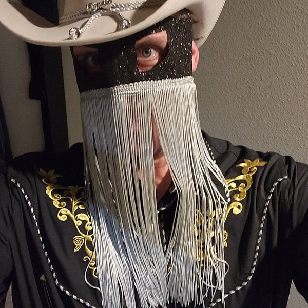 Orville Peck Inspired Mask Fringe Mask Cowboy Mask - Etsy