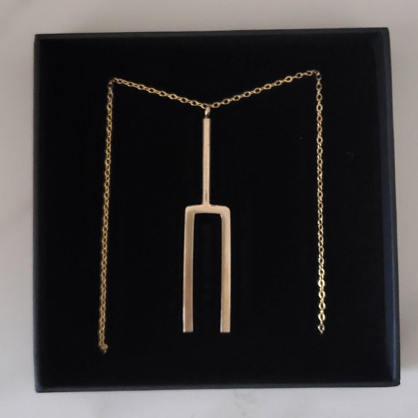 Handmade Real Small Bronze Tuning Fork Necklace - Etsy