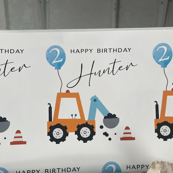 CONSTRUCTION / DIGGER THEME Personalised Wrap / Vehicle Personalised ...