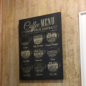 Coffee Signs for Kitchen Wall Art Rustic Wood Decor Coffee Bar Sign ...