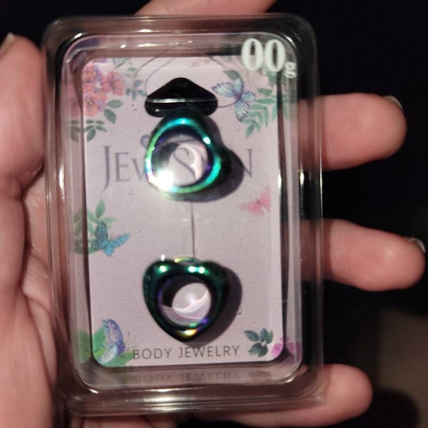 Rainbow Heart Plugs/plug Gauges/2g-3/4''ear Stretchers/stainless Steel ...