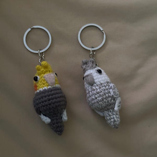 Caique Parrot Keychain/ Indian Ringneck Bird Crochet / Eclectus Parrot ...