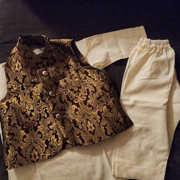 Joon Embroidery Green Koti - Baby Boy Kurta Pajama / Shalwar Kameez ...