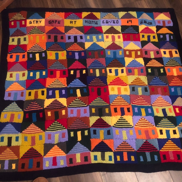 Safe at Home Blanket - Knitting Pattern - Etsy UK