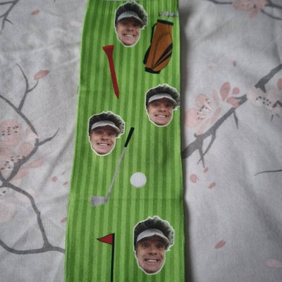 Custom Face Golf Socks, Lucky Golf Socks, Dad Gift, Personalised Face ...