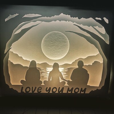 Customizable Mom Shadow Box Svg, Mothers Day Shadowbox Template, Family ...