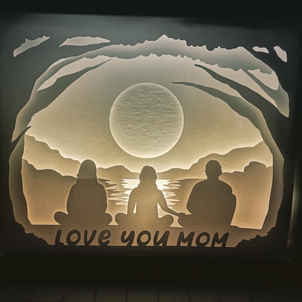 Customizable Mom Shadow Box Svg, Mothers Day Shadowbox Template, Family ...