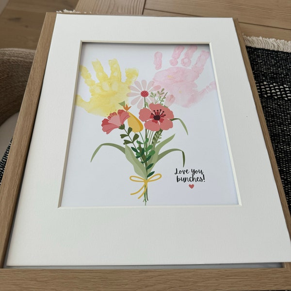 Flower Handprint Craft Art, Printable | for Mom or Grandma Handprint ...