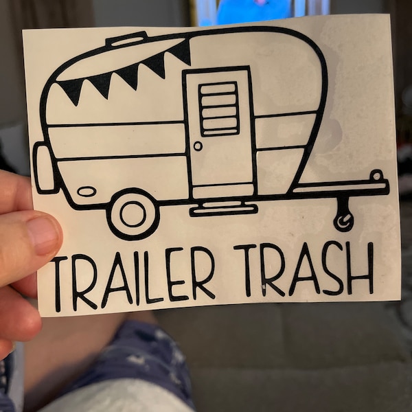 Trailer Trash Decal Camp Trailer Decor, Trash Can, RV Decals, Trailer ...