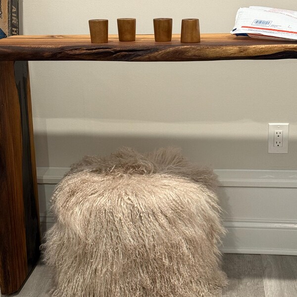 Mongolian Lamb Stool Ottoman - Etsy