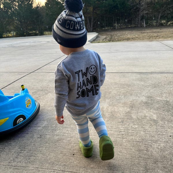 Two Hand Some Sweatshirt, 2nd Birthday Sweats, Toddler Birthday Shirt ...