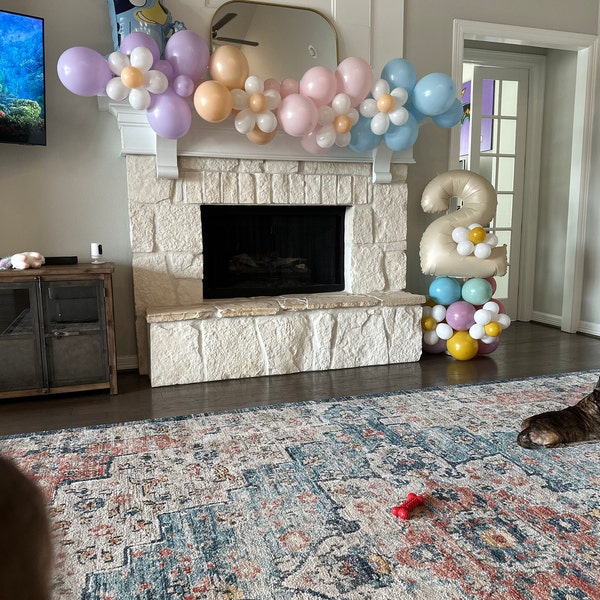 Groovy Balloon Tower, Daisy Balloon, Two Groovy, Retro Balloons, Retro ...