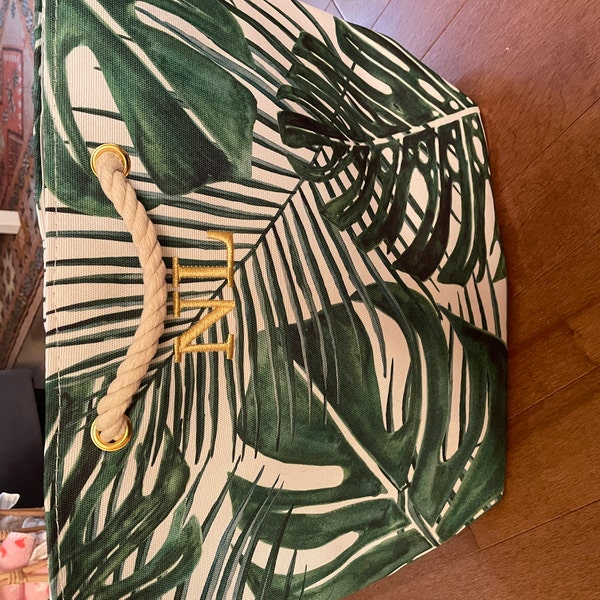 Palm Leaf Tote Bag - Personalized Tote Bag - Bride Gift - Bridesmaid ...