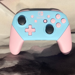 Custom Baby Pastel Blue and Pink Nintendo Switch Pro Controller - Etsy