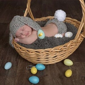 READY Baby Hat Bunny Rabbit Ears Photo Prop Baby Bunny Oufit Easter ...