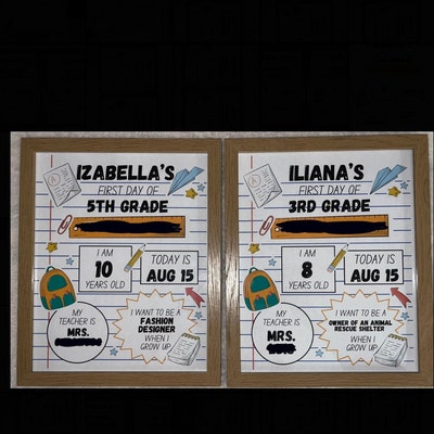 First Day of School Sign, Back to School Sign, Canva Back to School ...
