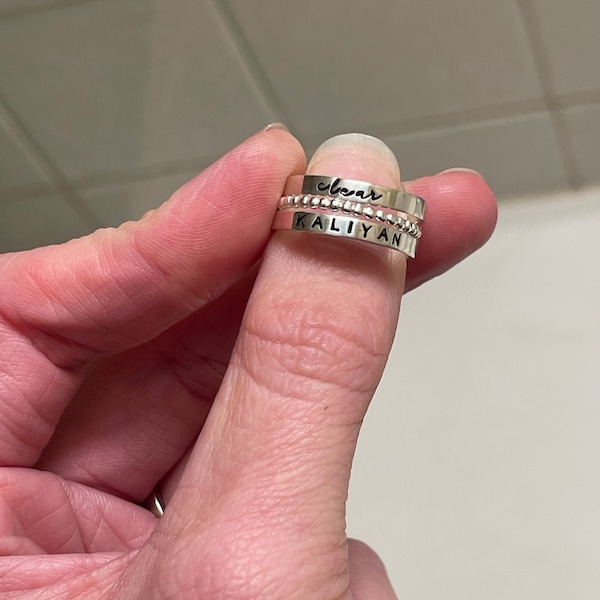 Script Name Ring, Sterling Silver Personalized Rings, Personalized ...