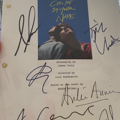 Call Me by Your Name Movie Film Script Sign Autograph Armie Hammer ...
