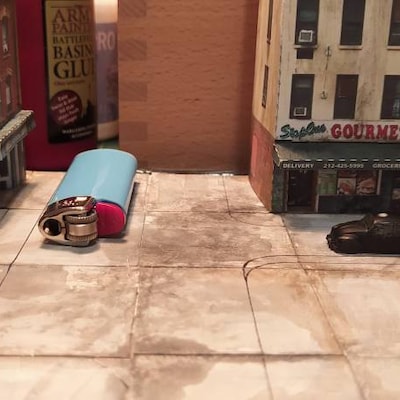 Paper Model Cardstock Buildings Downtown Apartments With Shops ...