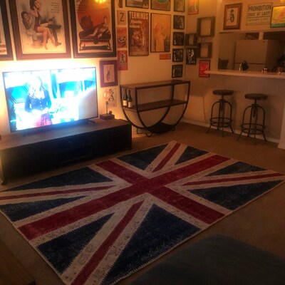Union Jack British Flag Design Patchwork Rug Bright Colors - Etsy