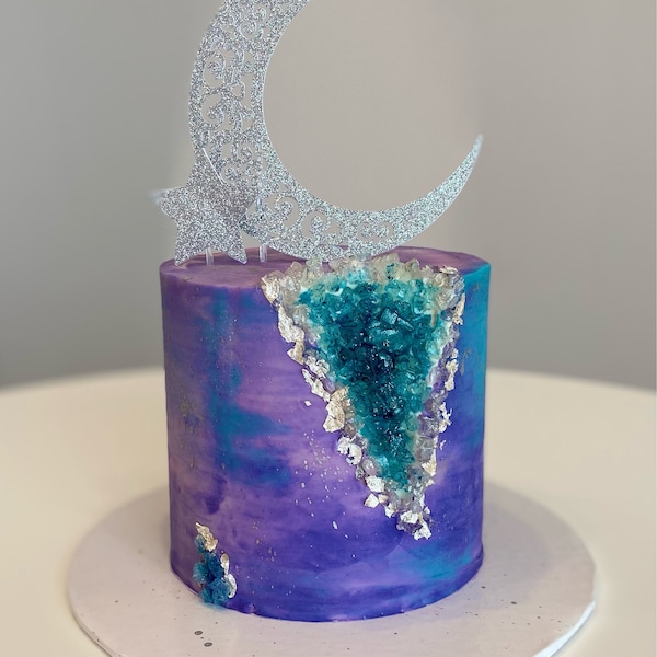 Moon With Stars Cake Topper Moon and Stars Cake Topper Moon Baby Shower ...