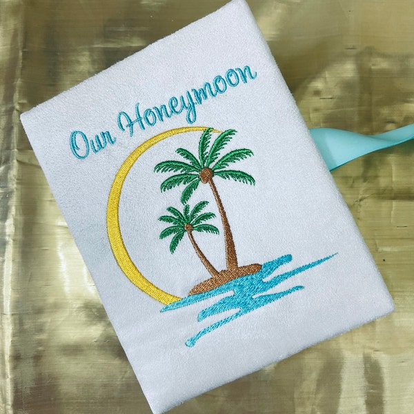 Tropical Island Machine Embroidery Design, Palm Tree Island Embroidery ...