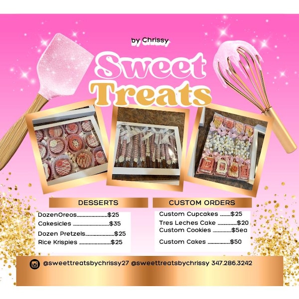 June Bakery Flyer, Bake Sale Flyer, Sweet Treats Flyer, Summer Flyer ...