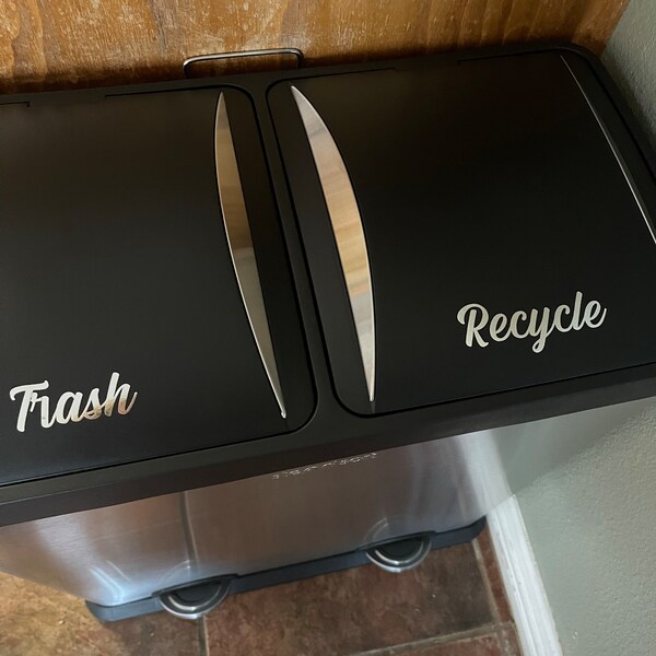 Recycle and Trash Indicator Script Decals / Recycle/ Trash / Vinyl ...