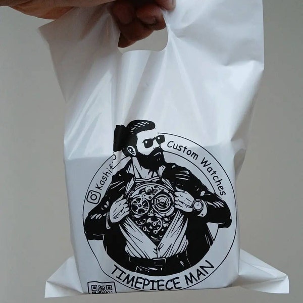 100/200/500 Personalised Carrier Bags Logo Printed Polythene Bags ...