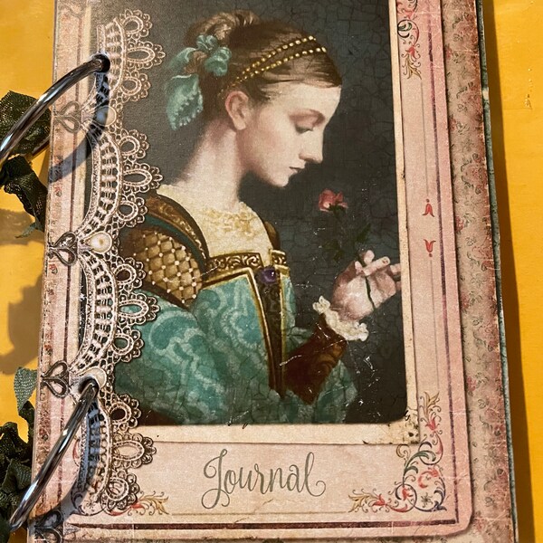 Sweet Handmade Vintage Style Small Hard Cover Journal With Pockets ...