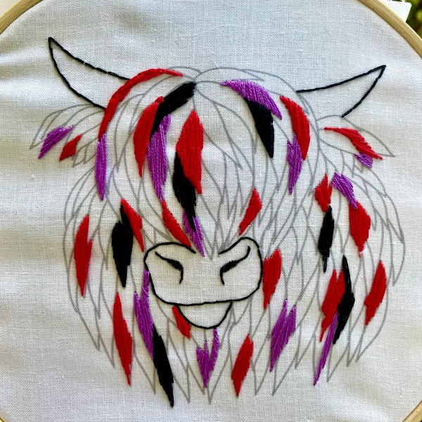 Embroidery Kit - Highland Cow Embroidery Kit - Etsy UK