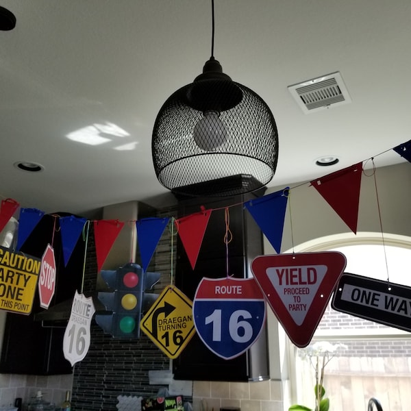 Race Car Party Traffic Signs - Construction Party, Cars Party, Birthday ...