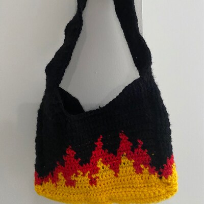 Crochet Bag Pattern Crochet Purse Pattern Crochet Flames Bag Flames ...