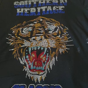 Tiger Rhinestone Transferiron on Hot Fix Rhinestone Transfer - Etsy