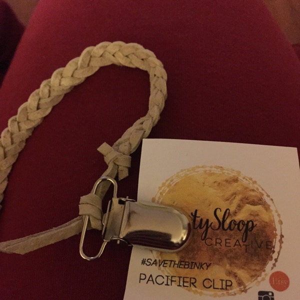 Buy 1 Get 1 Free! Leather Pacifier Clips Pacifier Holder Binky Clip ...