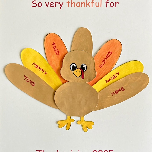 Build a Turkey Kid's Craft, Printable Thanksgiving Craft, Printable ...